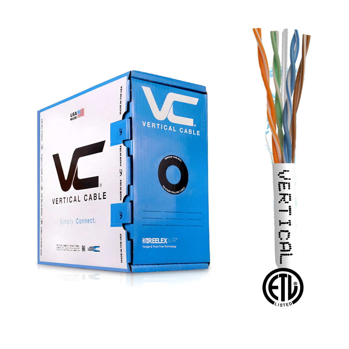 Vertical Cable (CAT6 Plenum-Rated) 23AWG, Solid Bare Copper, Pull Box, – Blue Star Wholesale ...