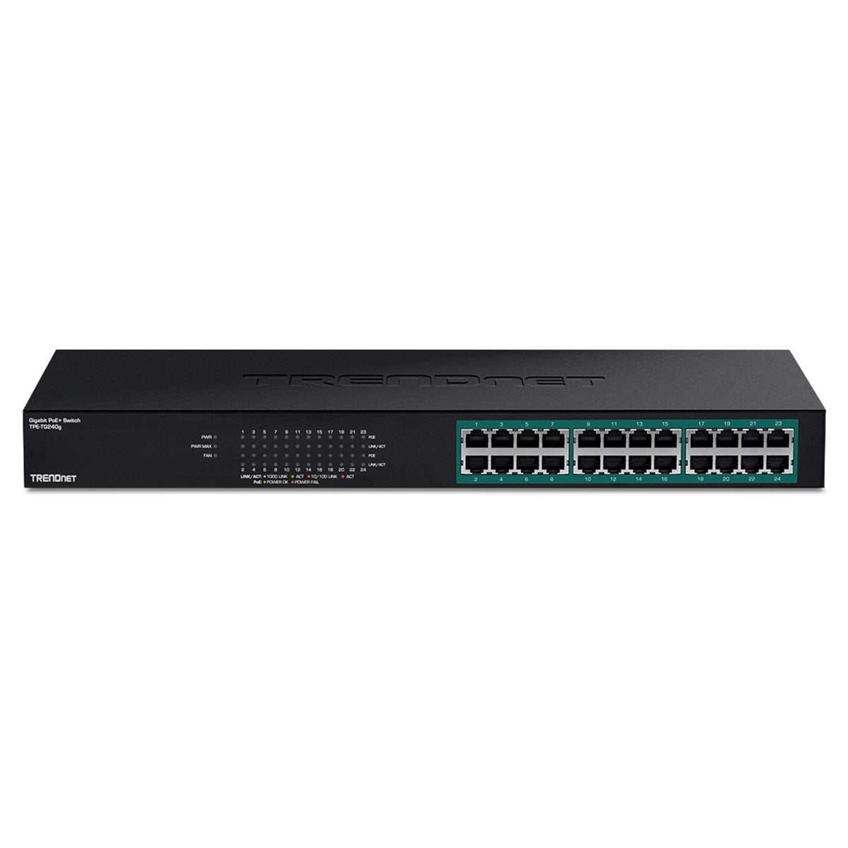 TRENDnet TPE-TG240g 24-port GREENnet Gigabit PoE+ Switch (370W) – Blue ...