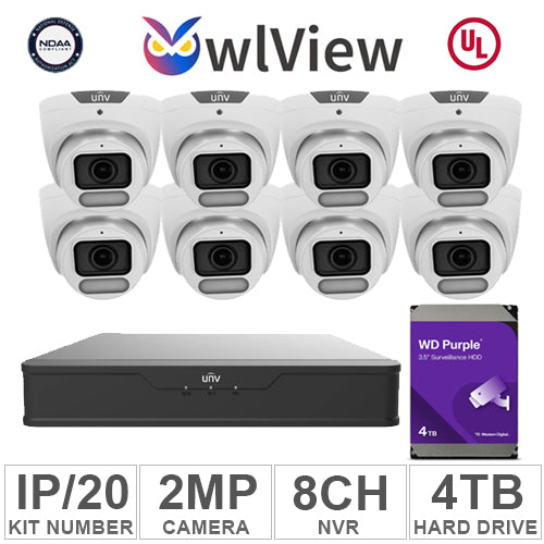 UNV KIT-IP/20 (8 IP Cameras 2MP + 1-WD/4-TB + 1-NVR/8-CH) – Blue Star ...