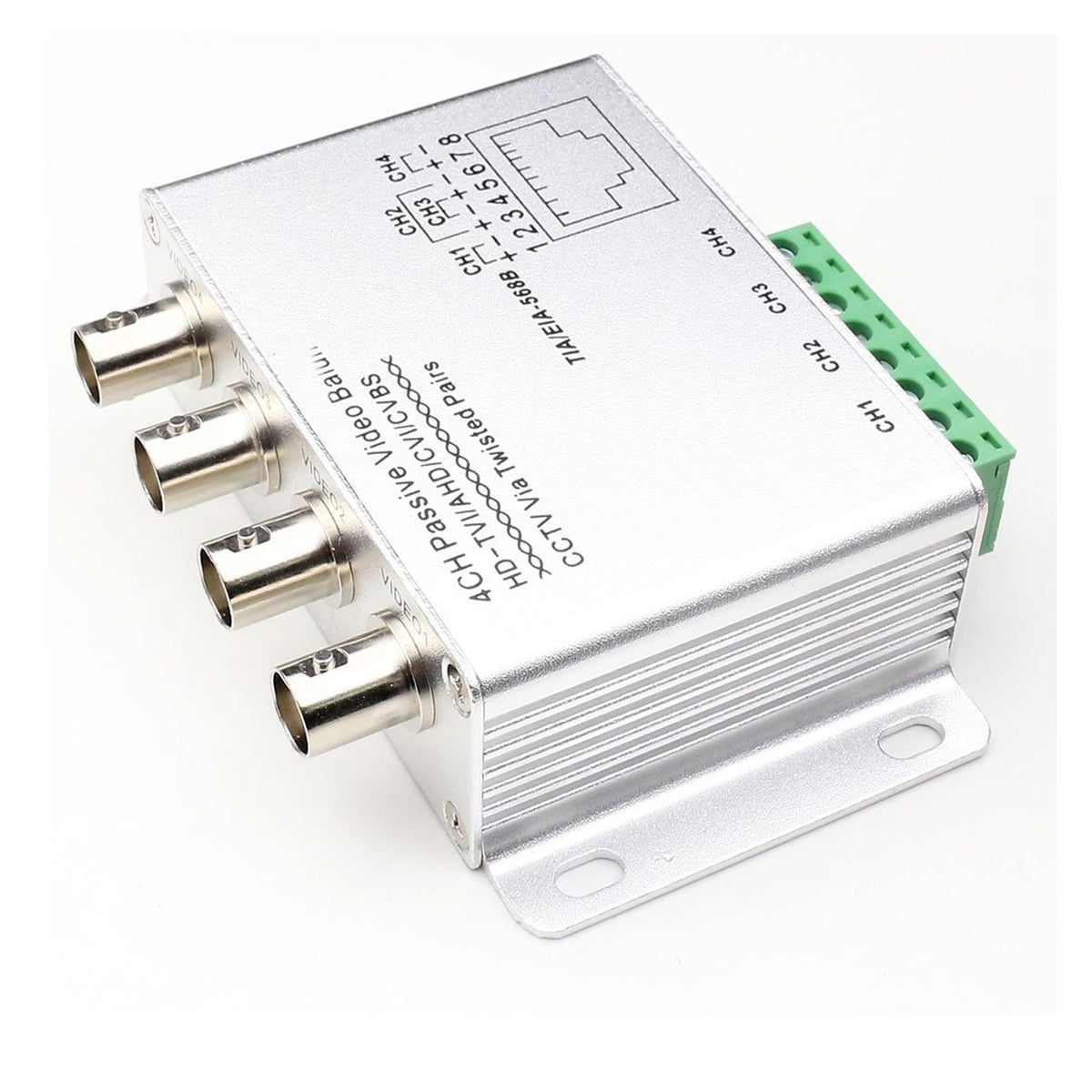Acegear VB4CHBNC 4ch Passive Video Balun, BNC Coax to CAT5 Ethernet RJ ...