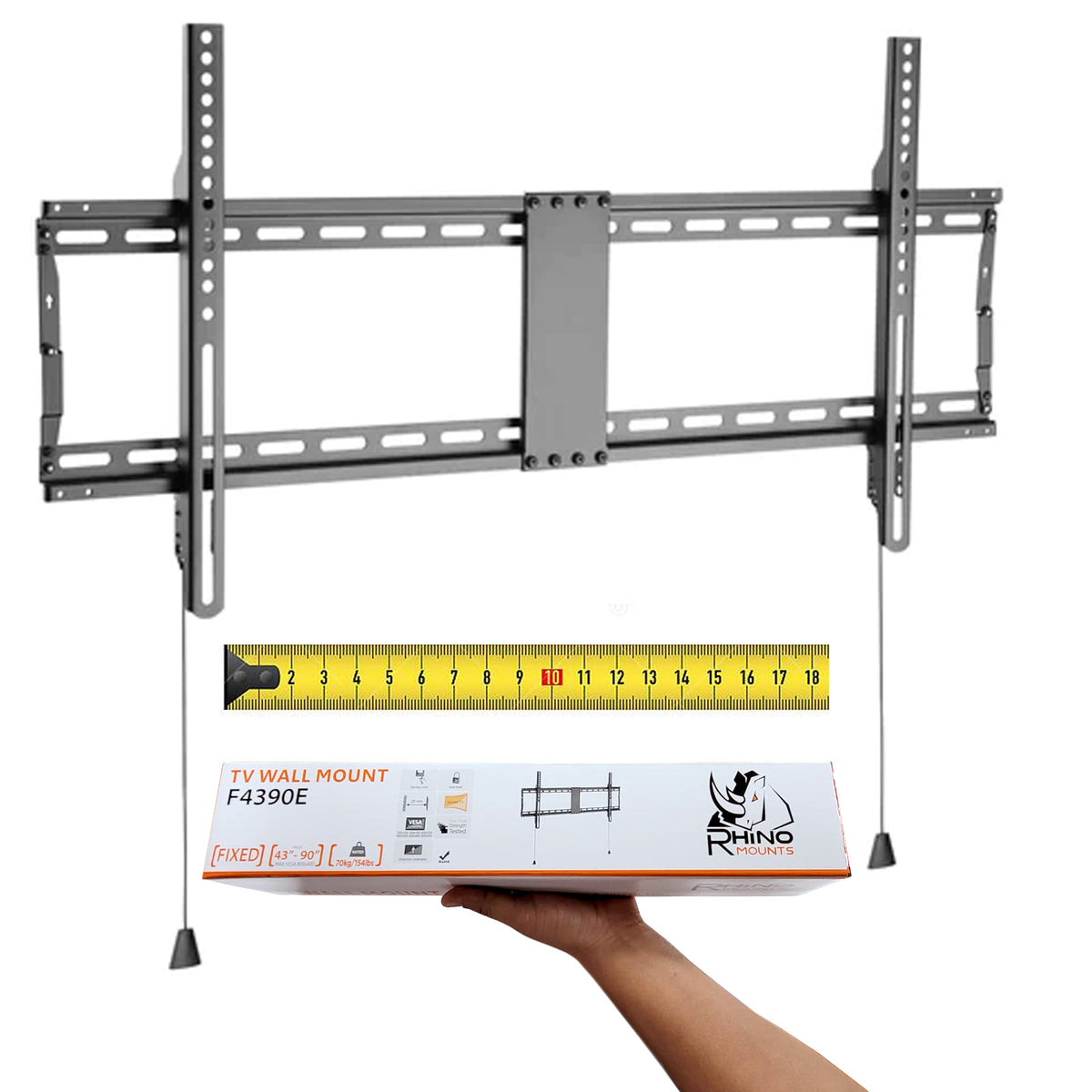 Rhino Mount F4390E, Fixed 43" - 90" Economic, FOLDABLE TV Mount, Up to ...